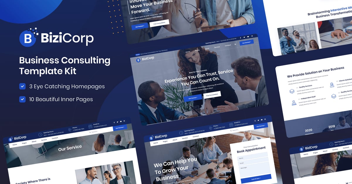 Download BiziCorp – Business Consulting Template Kit version 1.2.0