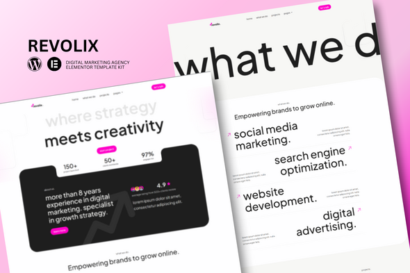Download Revolix – Digital Marketing Agency Elementor Template Kit ...