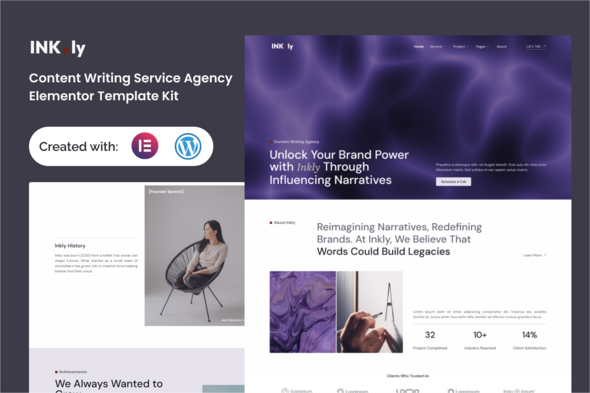 Download Inkly – Content Writing Service Agency Elementor Template Kit ...