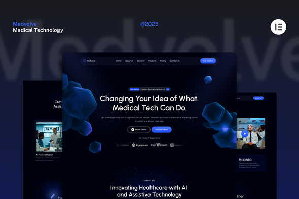 Download Medvolve – Dark Medical Assistive Technology Website Elementor ...